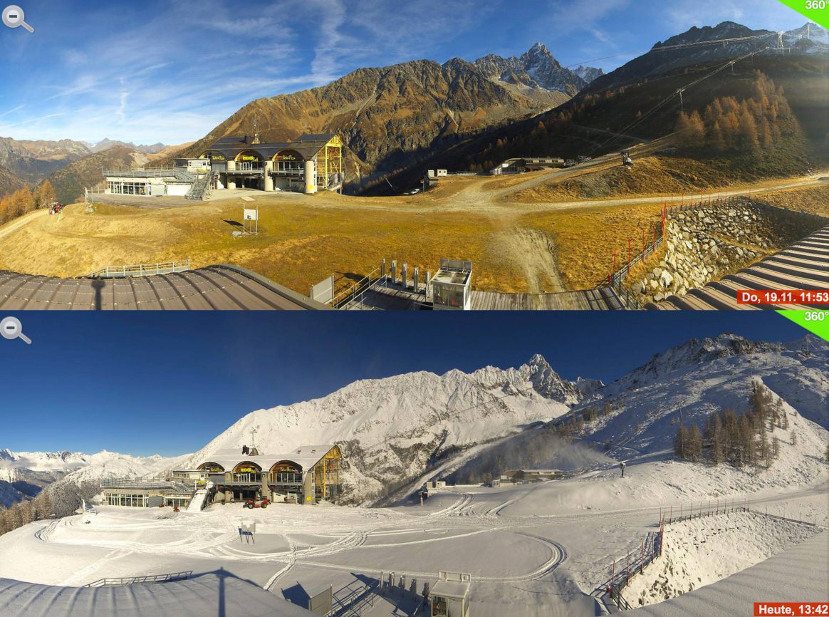 Three before-and-after photos of the fresh dump in the Alps | Downdays